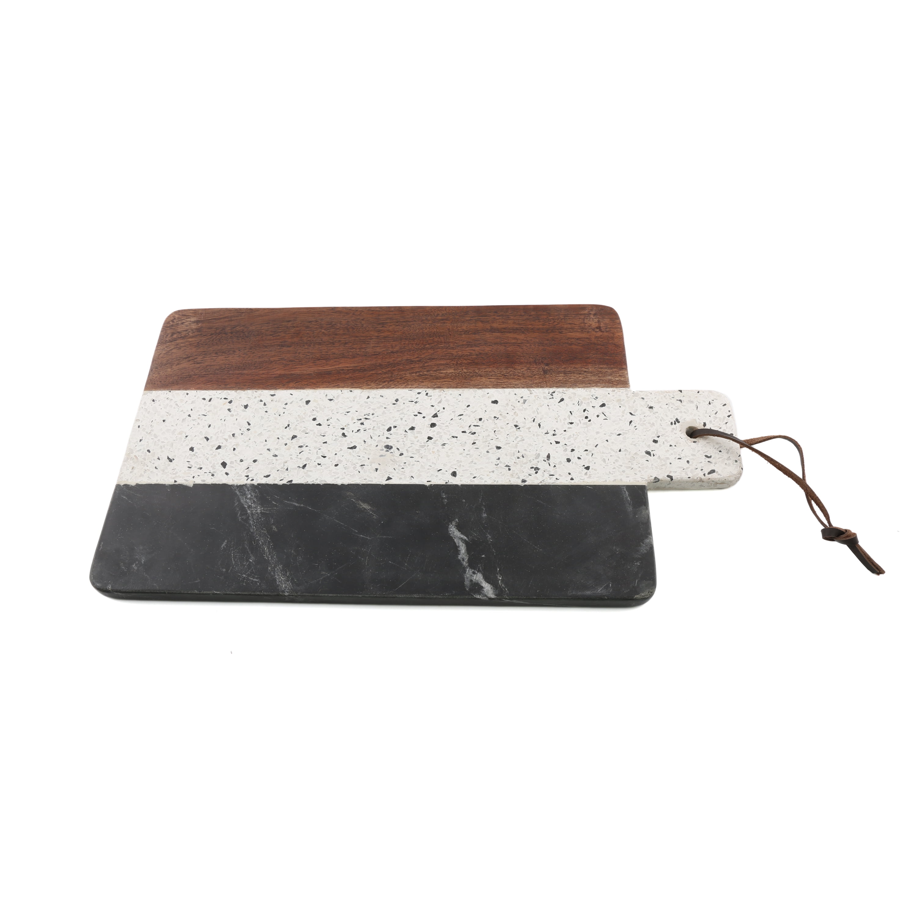 Rectangle Black Marble/White Terrazzo/Acacia Wood Paddle Board ...