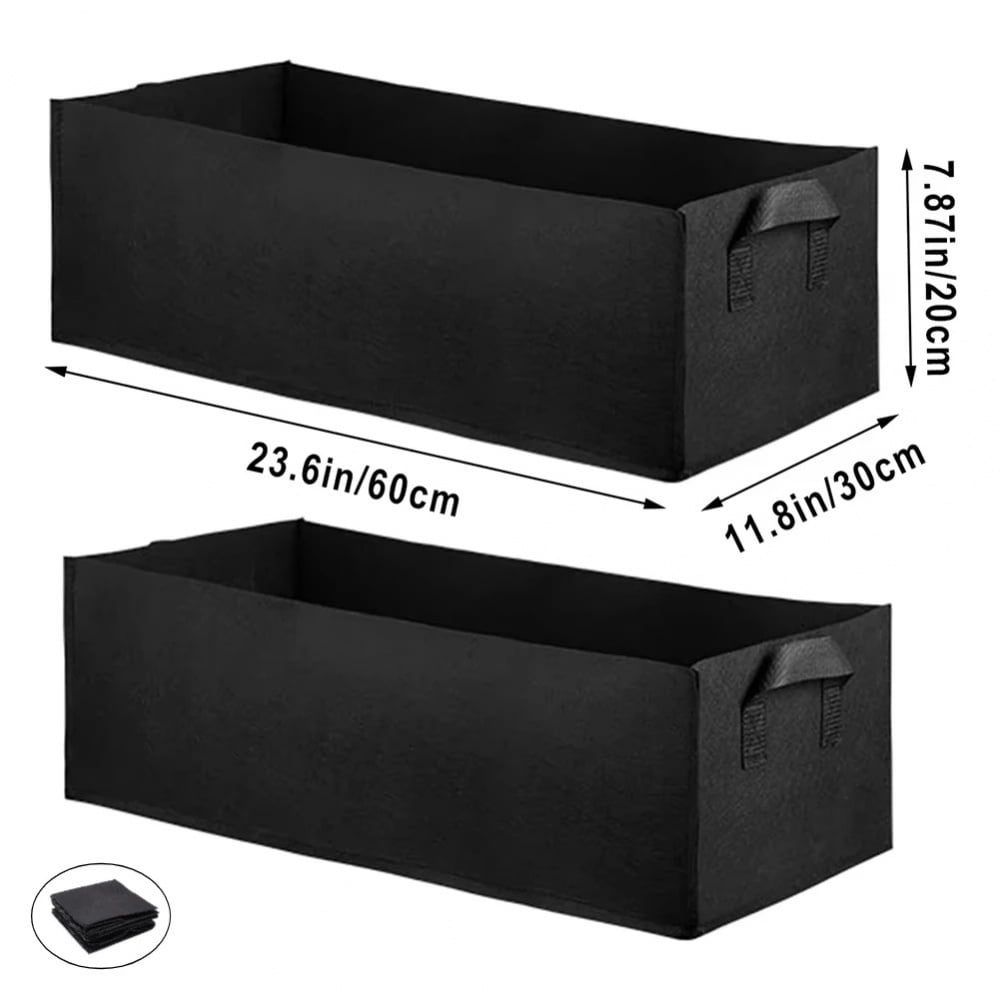 Rectangle Breathable Planting Container Grow Bag 40/50/60cm Fabric ...