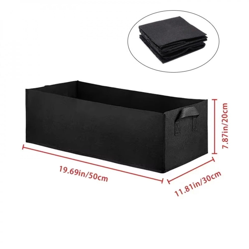 Rectangle Breathable Planting Container Grow Bag 40/50/60cm Fabric ...