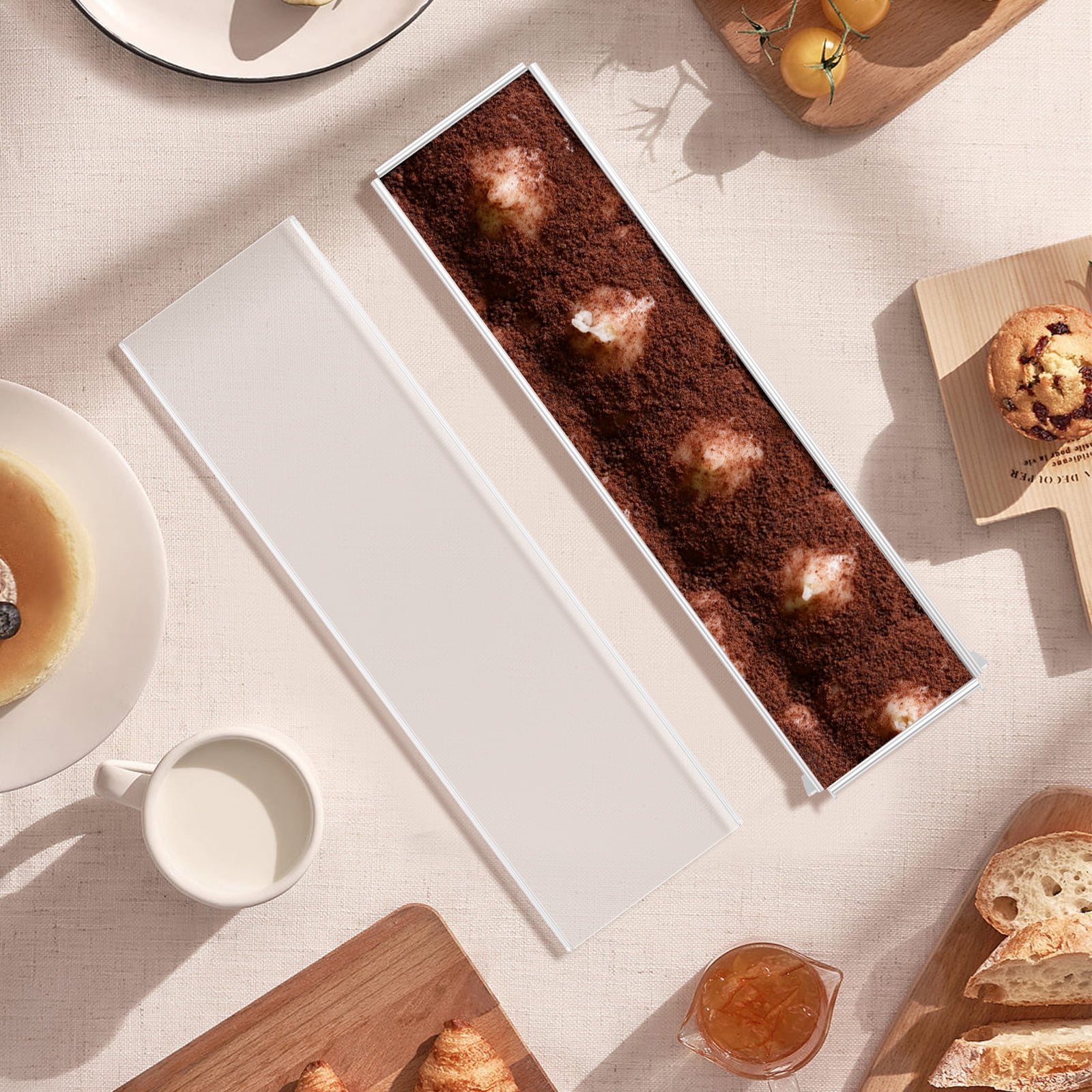 Rectangle Cake Mold Aluminum Alloy Rectangle Cake Mold with Acrylic Lid ...