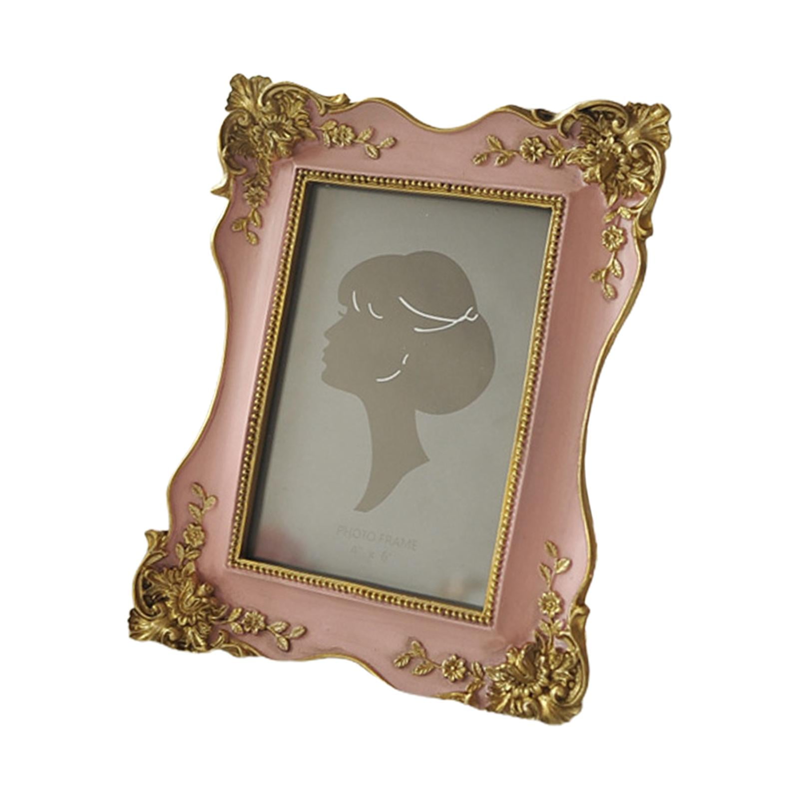 Rectangle Carved Flower Picture Display Frame 3.8x5.4inch Inner Frame ...