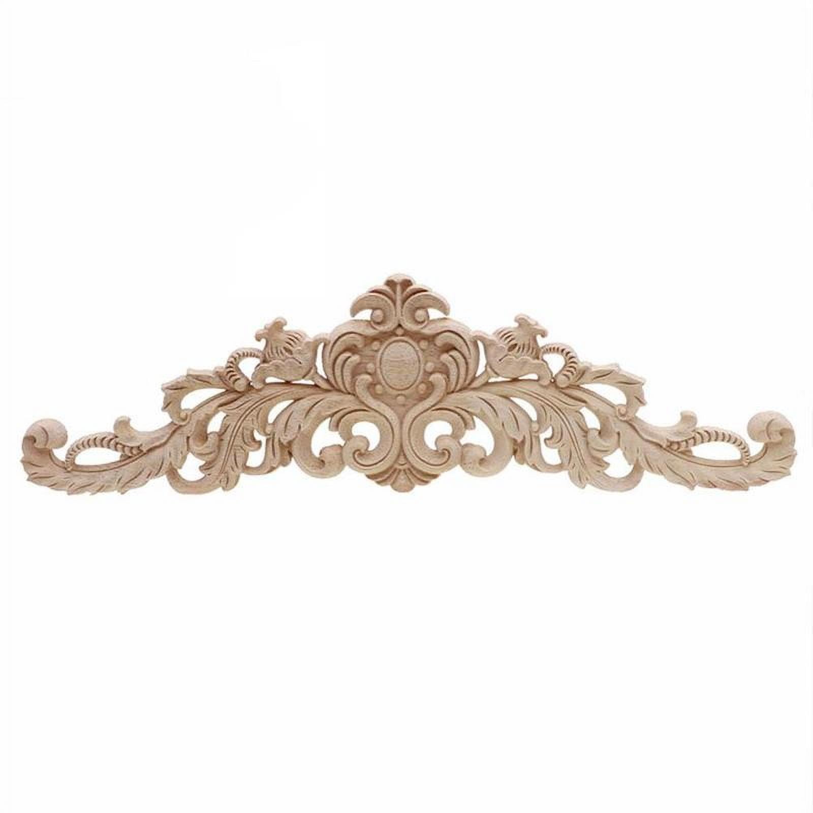 Rectangle Carving Natural Wood Appliques Decal Vintage Decor for ...