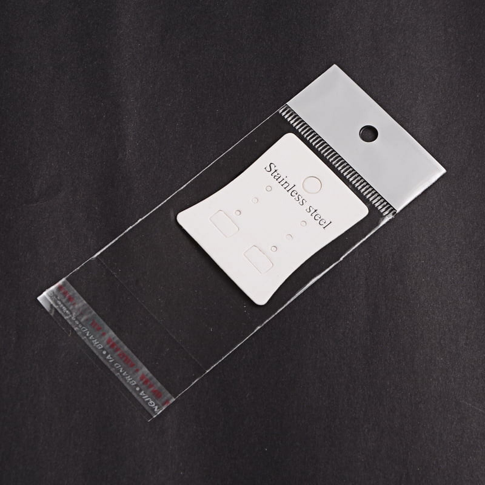 Rectangle Cellophane Bags with Cardboard Earring Display Card White 11 ...