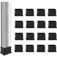 Rectangle Chair Leg Caps 38 x 25mm - 12pcs Rigid PVC Furniture ...