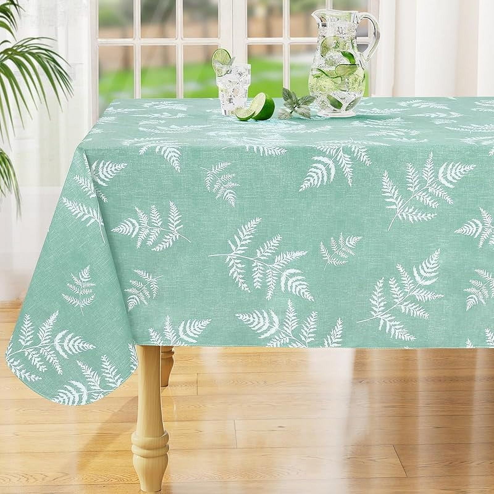 Rectangle Christmas Table Cloth, Buffalo Plaid Vinyl Tablecloth with ...