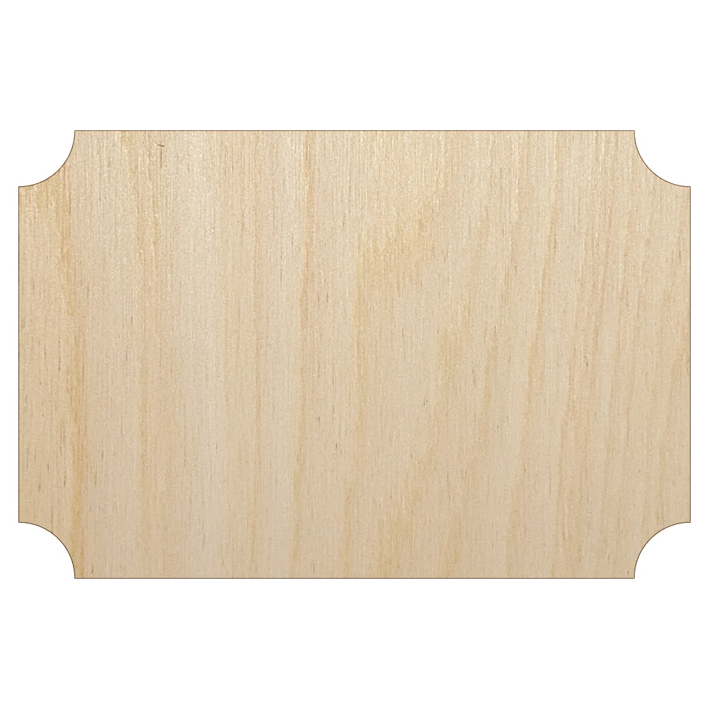 Rectangle Clipped Corners Solid Wood Shape Unfinished Piece Cutout ...
