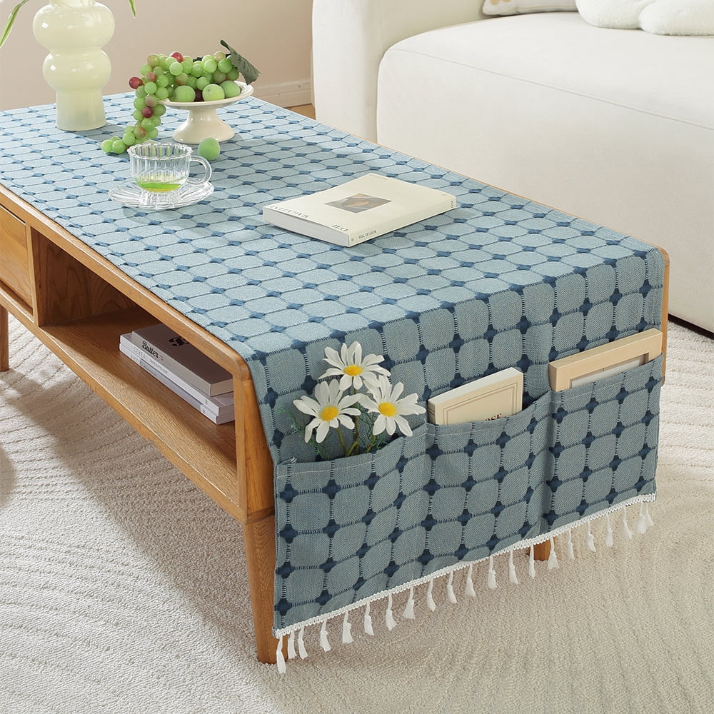 WCHUANG Rectangle Coffee Table Tablecloth with Pockets mall Tea Cloth ...