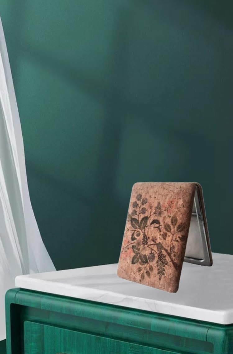 Rectangle Compact Mirror with Floral Design 2x1 Magnifying Glass ...