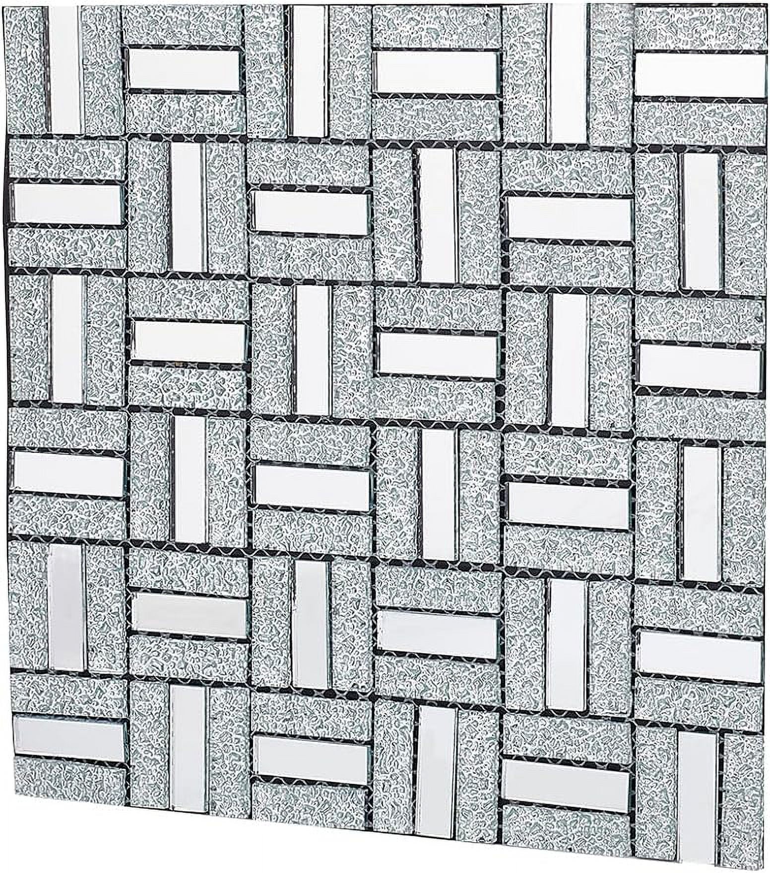 Rectangle Craft Mirror Tiles 11.8x12.2inch Self-Adhesive Wallpaper ...