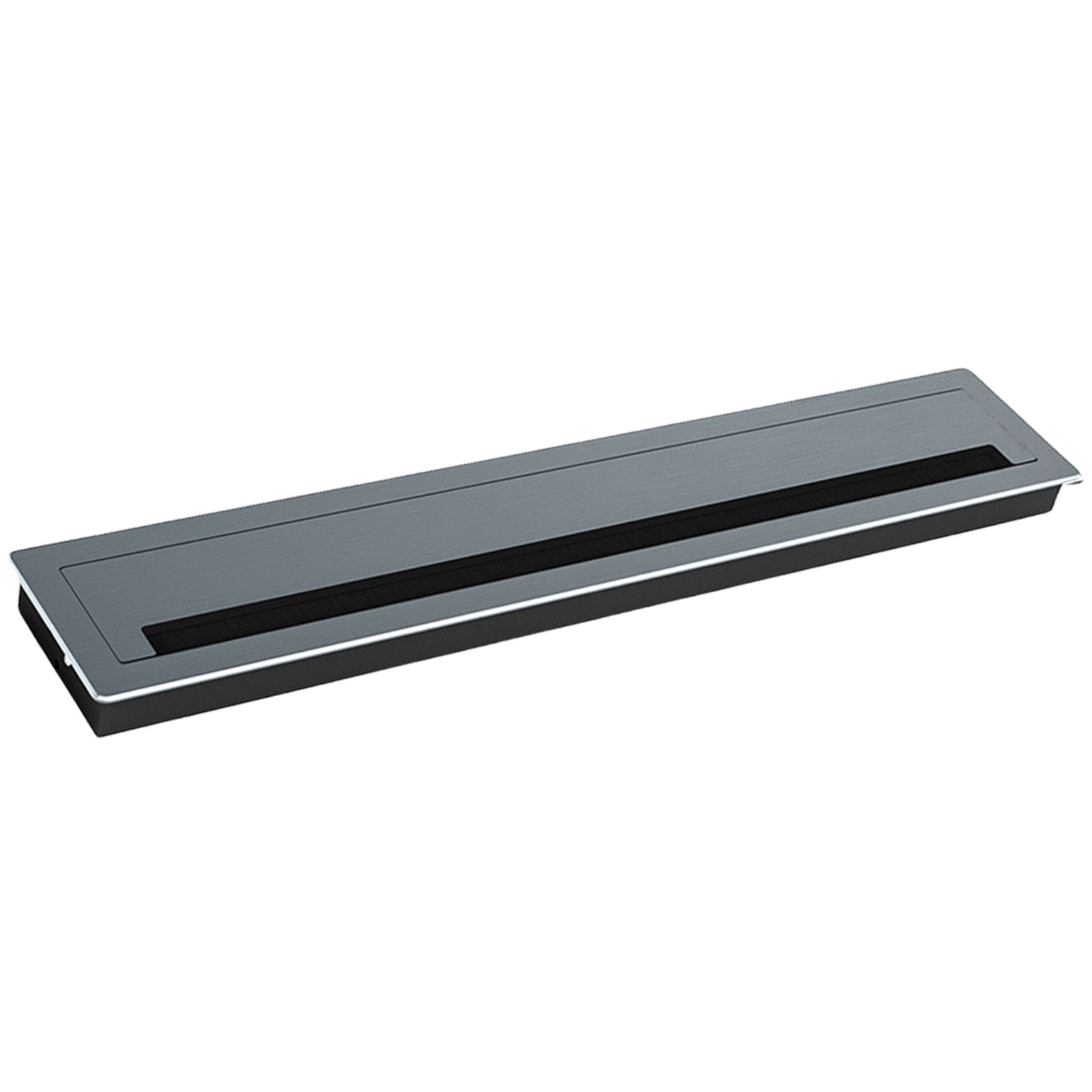 Rectangle Desk Grommet for Cable Control Brushed Metal Cord Hole Cover ...