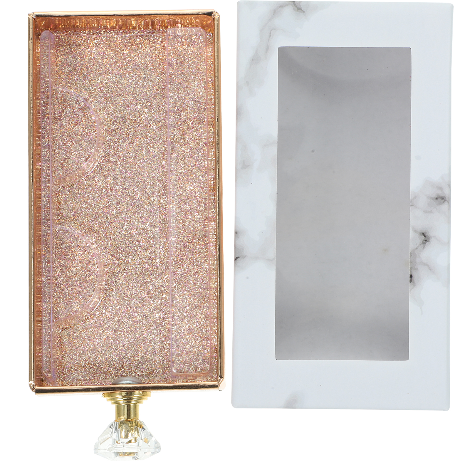 Rectangle Faux Eyelash Storage Box Clear Window Fake Lashes Drawer Box ...