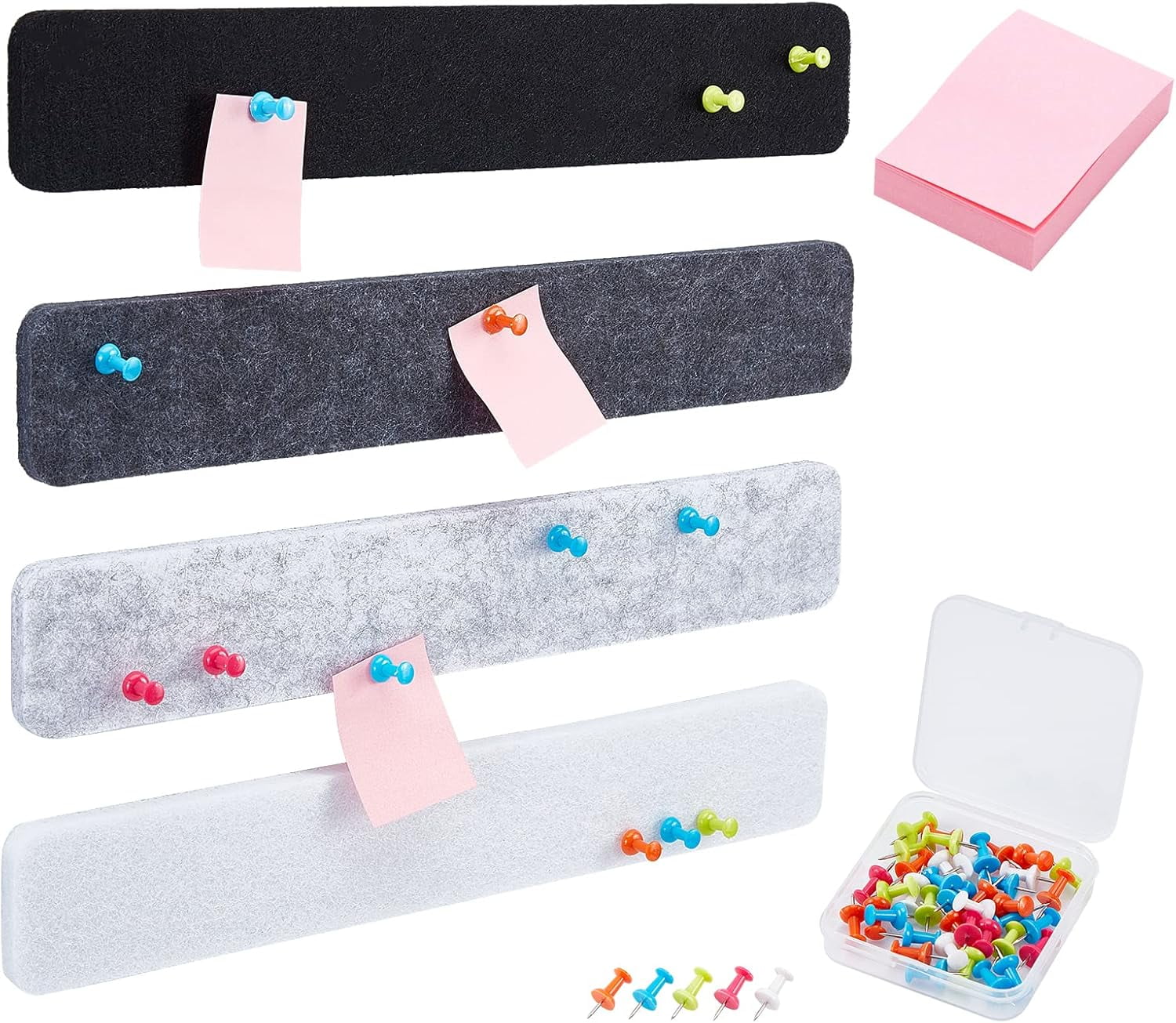 Rectangle Felt Board Tiles 13" x 2"- 0.35" Thick Sets of 8 Pcs Self ...