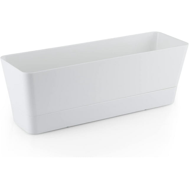 QZS Rectangle Flower Pots,12x3.8x4.6In Window Planter Box for Indoor ...