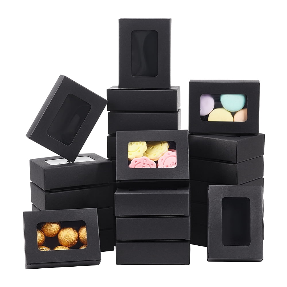 Rectangle Folding Paper Storage Boxes Gift Case with Rectangle Visible ...