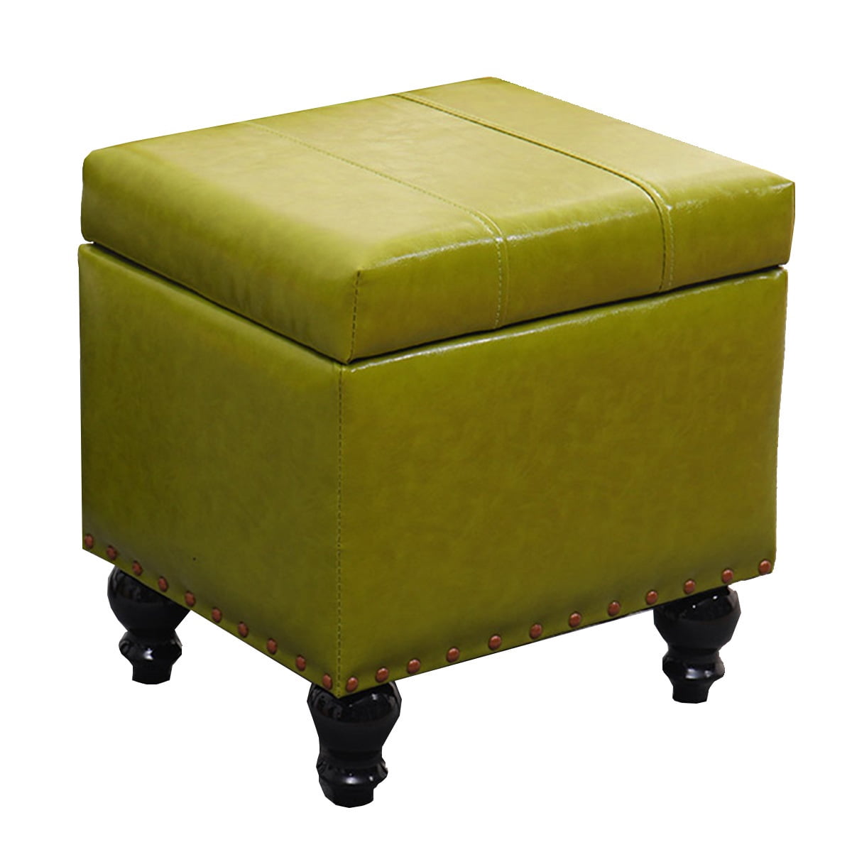 Rectangle Foot Stool With Storage Small Leather Ottoman Bench With Wood ...