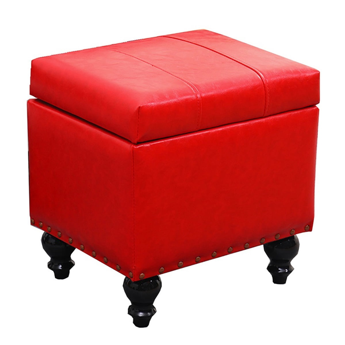 Rectangle Foot Stool With Storage Small Leather Ottoman Bench With Wood ...