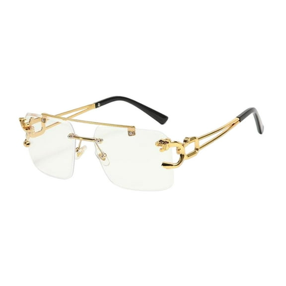 Classic Thick Metal Frame Sunglasses, Flat Top, For Men Women outdoor ...