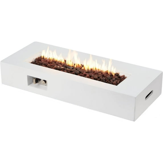 Rectangle Gas Fire Pit, 42 ''Outdoor Propane Firepit Table, Concrete ...