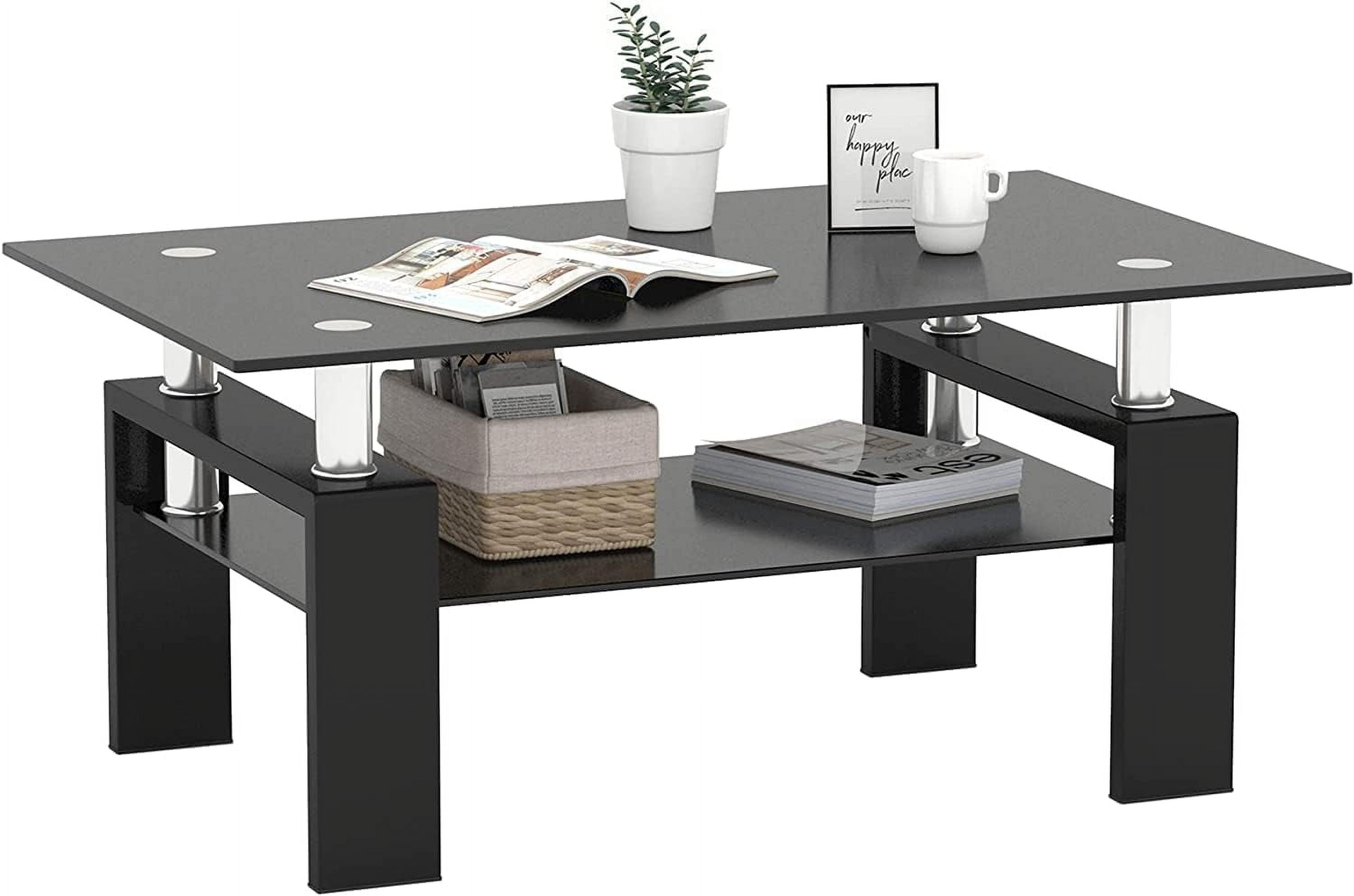 Rectangle Glass Coffee Table,Glass Coffee Tables for Living Room ...