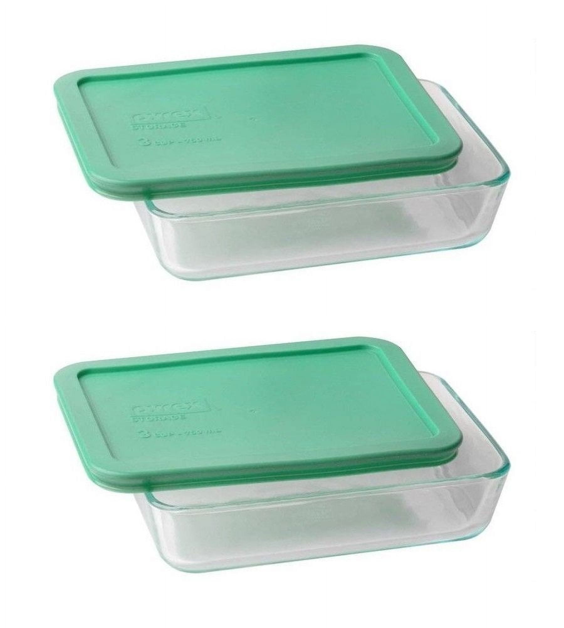 Rectangle Glass Food Storage Set Container (Pack of 2 Containers ...
