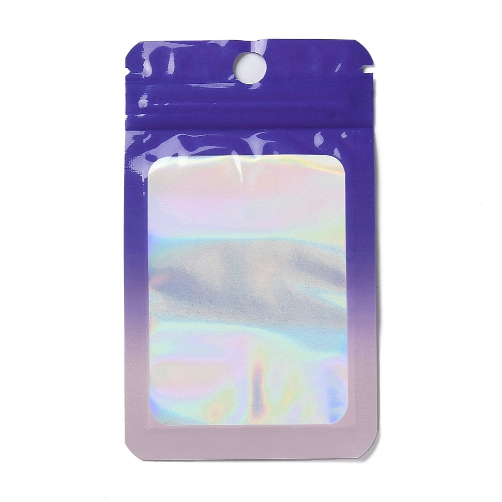 Rectangle Glitter Holographic PVC Zip Lock Bags Resealable Packaging ...