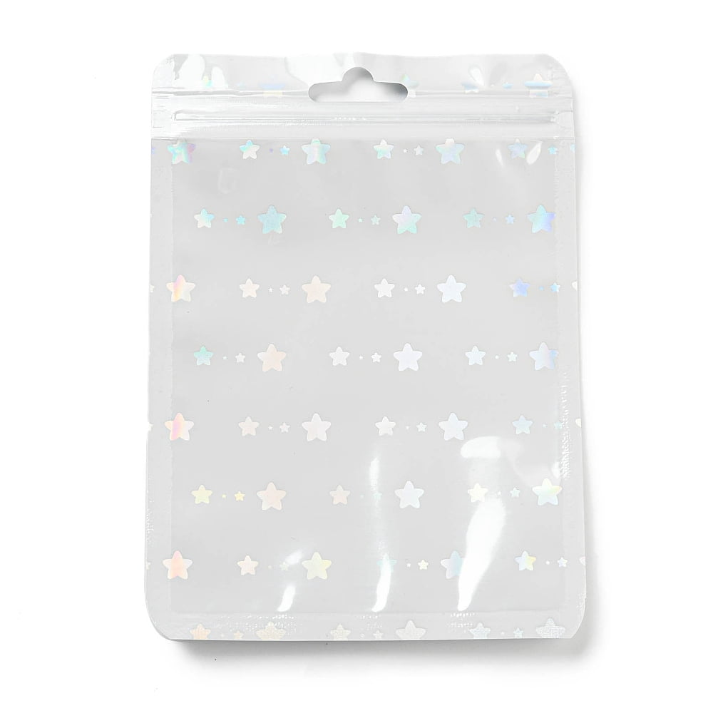 Rectangle Glitter Holographic Plastic Zip Lock Gift Bags Self Sealing ...