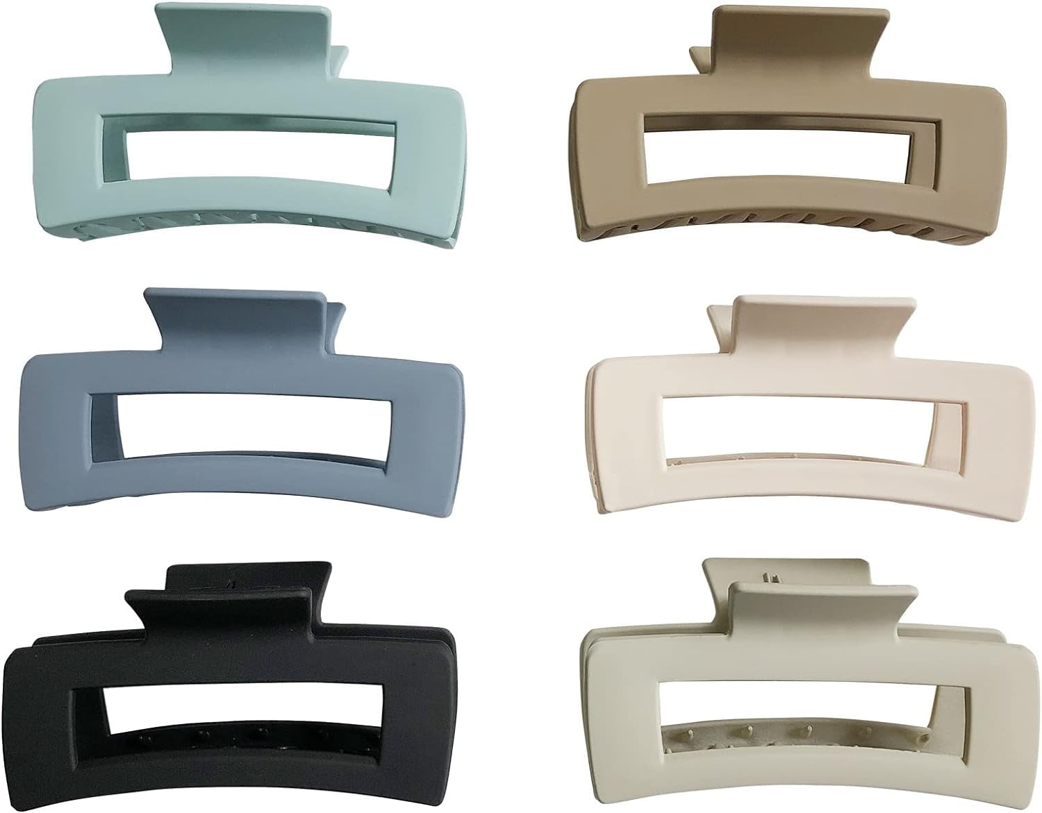 Rectangle Hair Claw Clips Large 4 Inch Matte No Slip Big Jaw Clip Multi ...