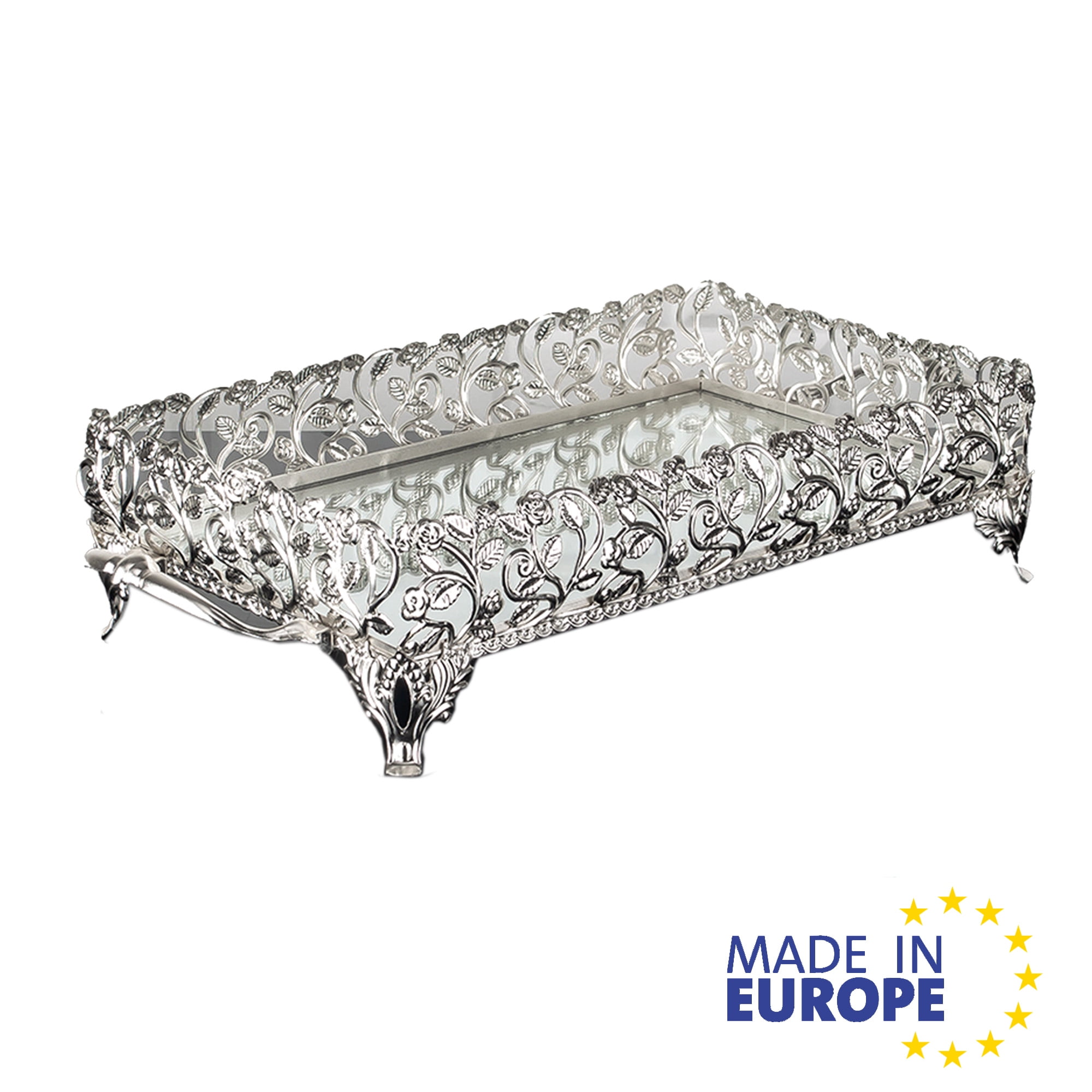 Rectangle Handmade Filigree Mirrored Tray for Gift, Mirror Vanity Trays ...