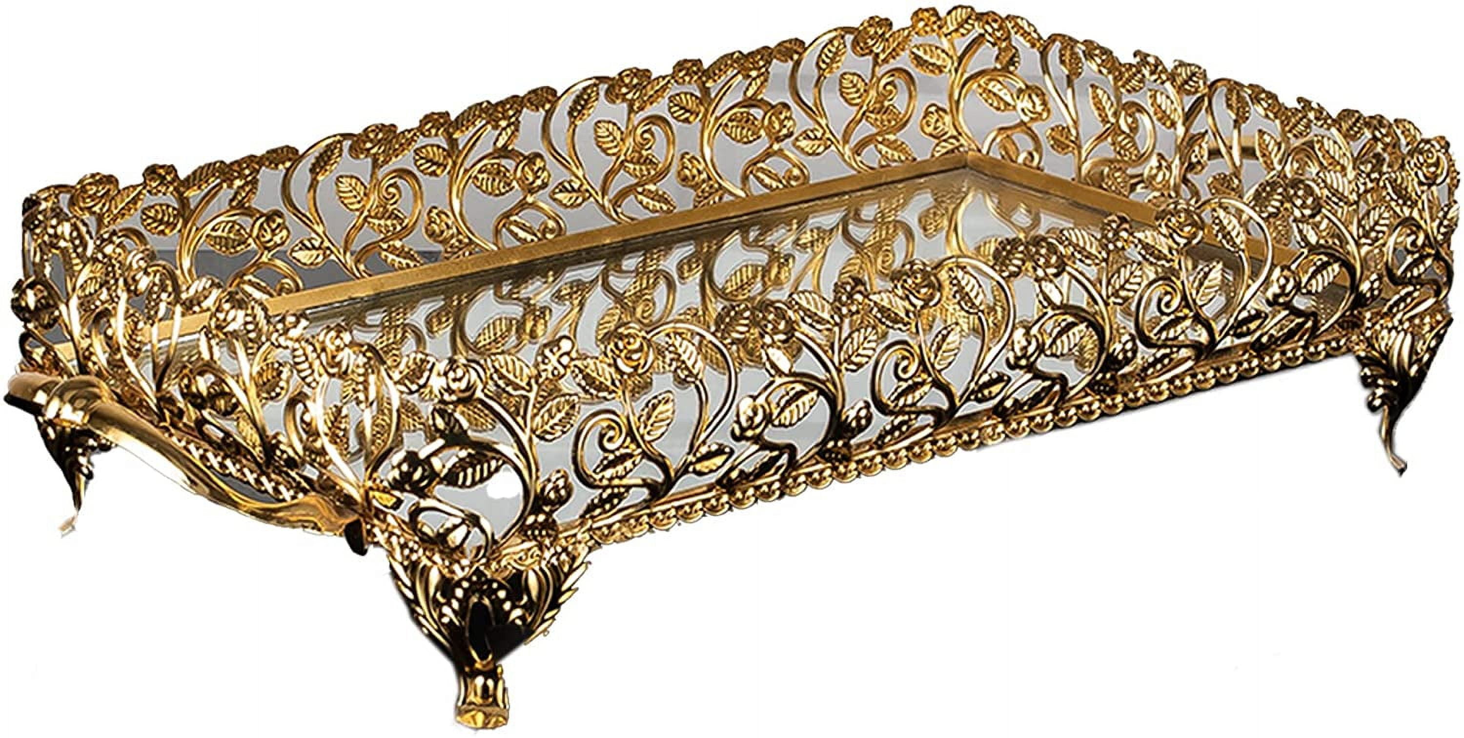 Rectangle Handmade Filigree Mirrored Tray for Gift, Mirror Vanity Trays ...