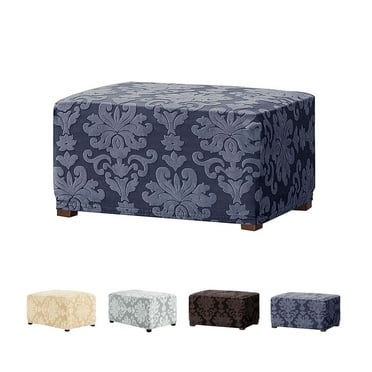 PU Leather Pouf Cover Hassock Storage Ottoman Cushion Foot Rest Cover ...