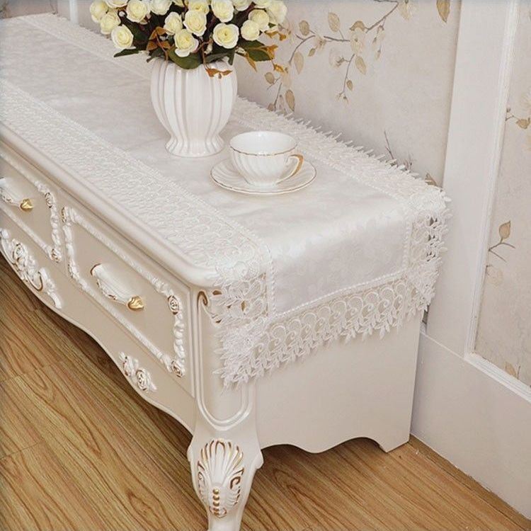Rectangle Lace Table Runner Embroidered Coffee Tablecloth Table ...