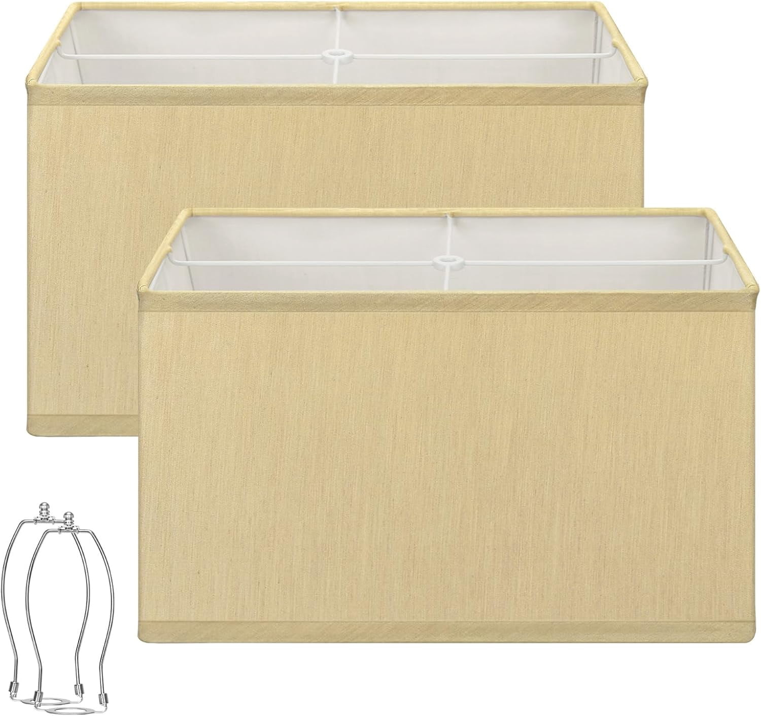 Rectangle Lamp Shades Set of 2, 16"L x 8"W x 10"H, Large Gold Lamp ...