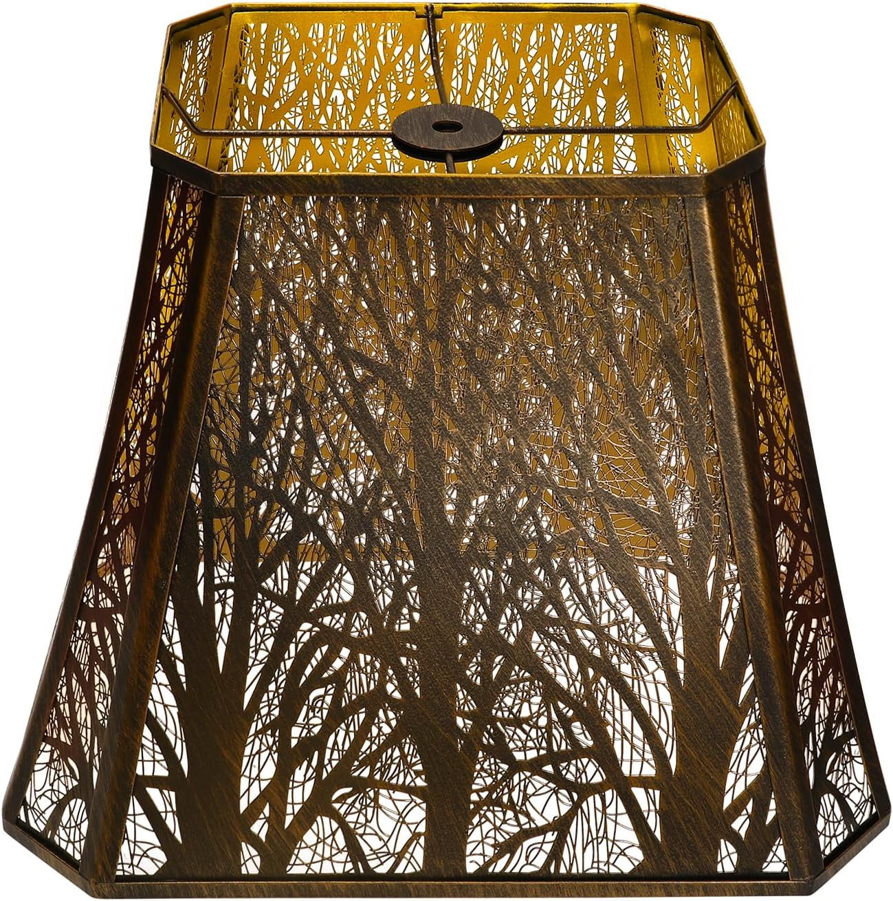 Rectangle Large Metal Lampshade Forest Etching Forest Lamp Shade ...