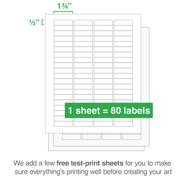 Universal Laser Printer File Folder Labels, 3-7/16" x 2/3", White, 750 ...