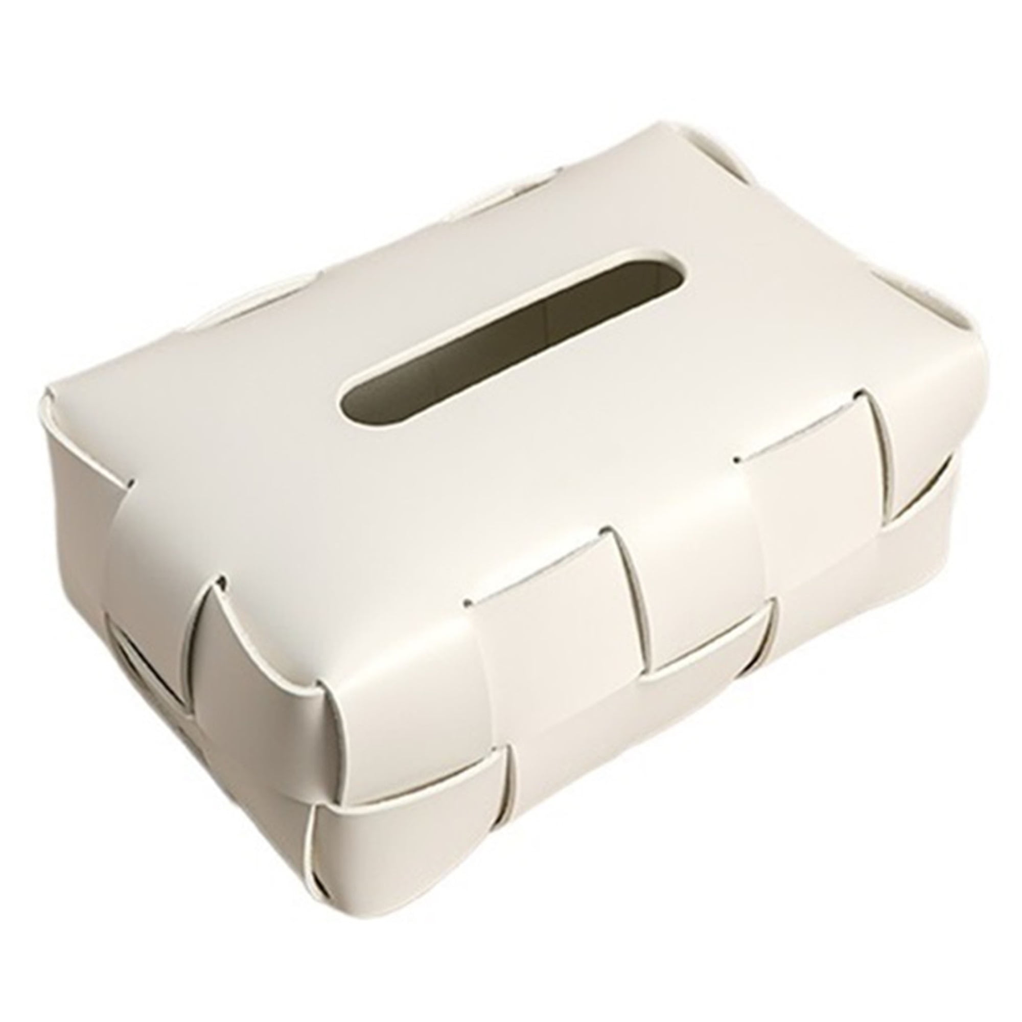 Rectangle Leather Woven Tissue Box Cover, Paper Organizer Dispenser for ...
