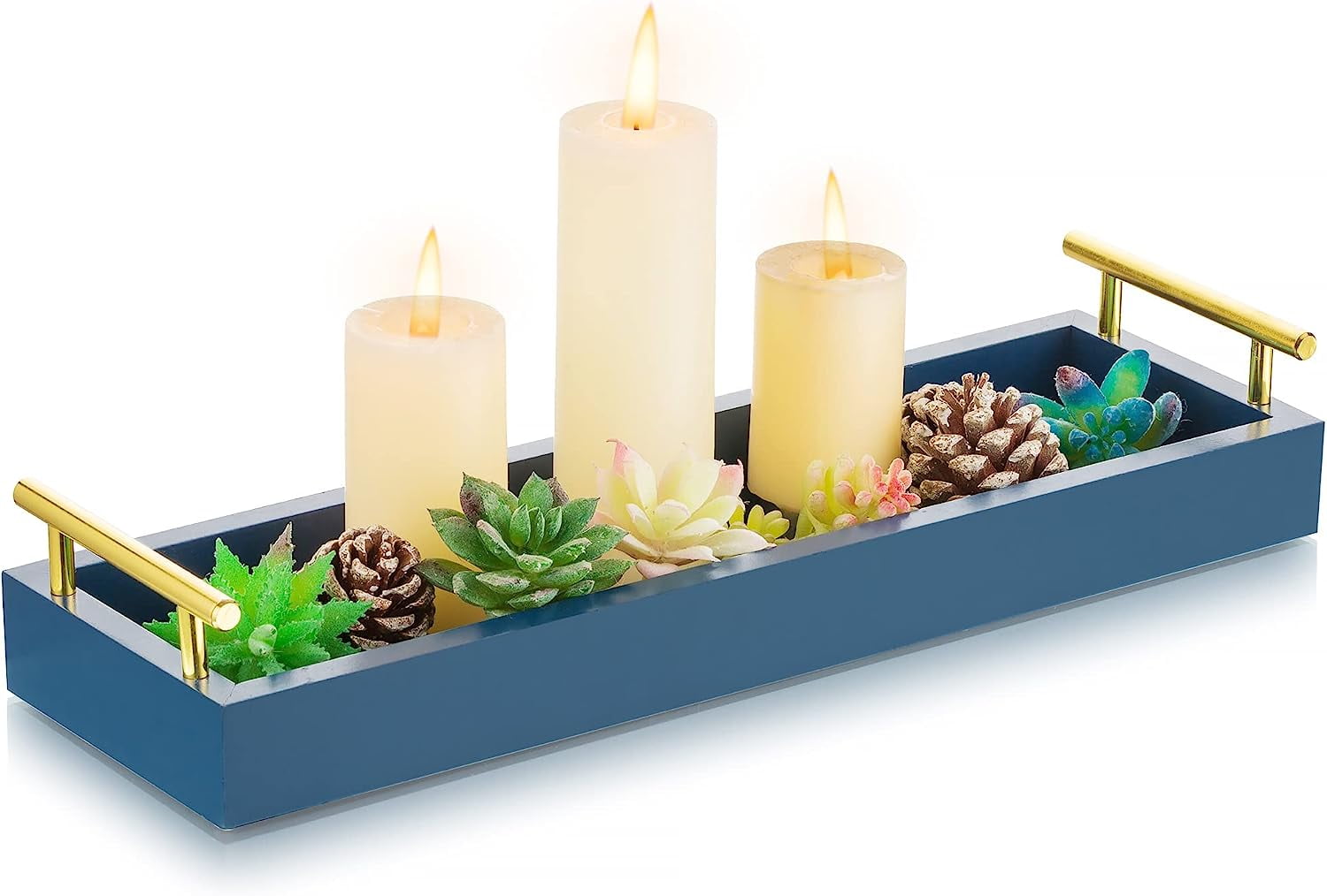Rectangle Long Narrow Tray: Decorative Trays Rectangular Candle Holder ...