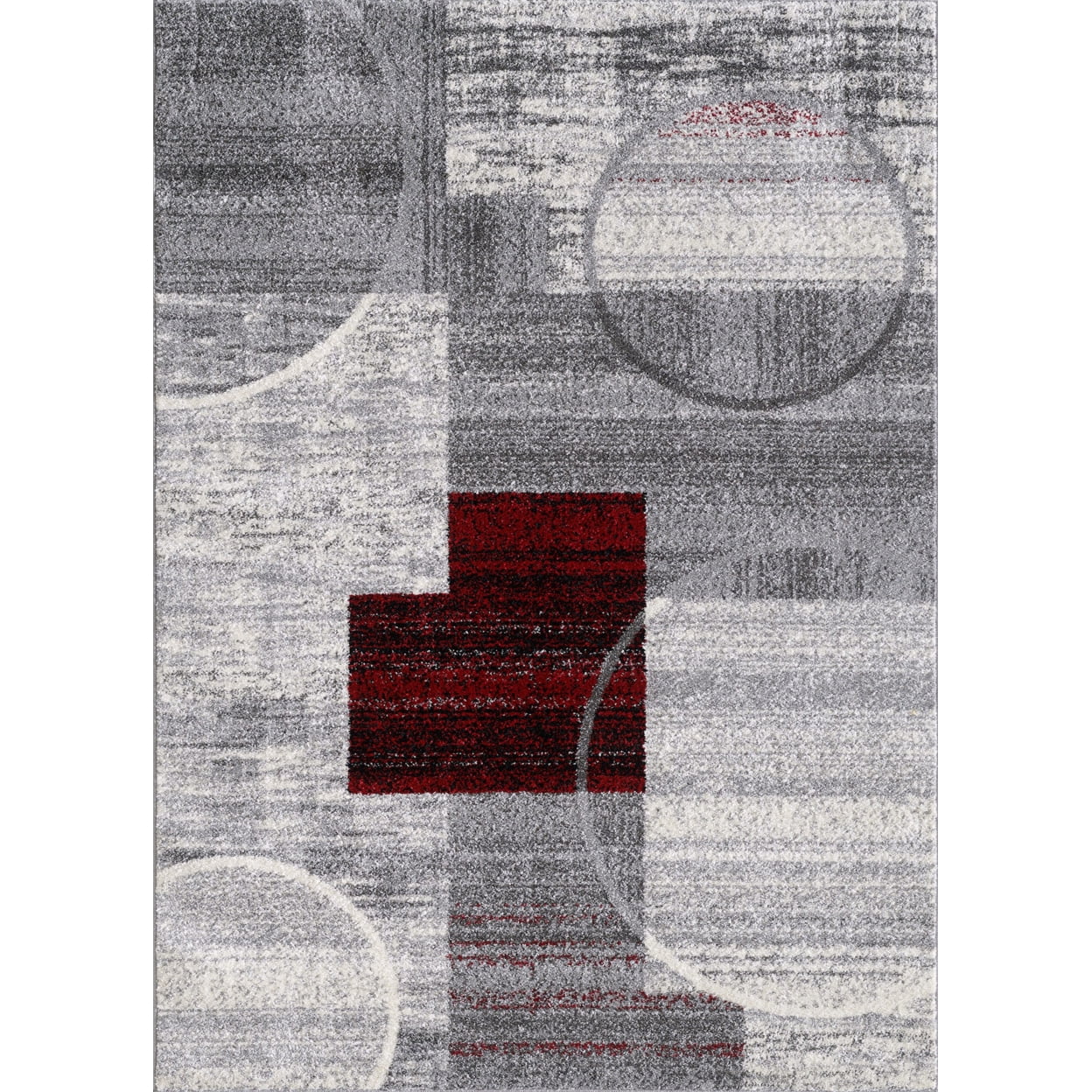 Rectangle Lydia Red Geometric 8 ft. x 10 ft. Area Rug for Entryway ...