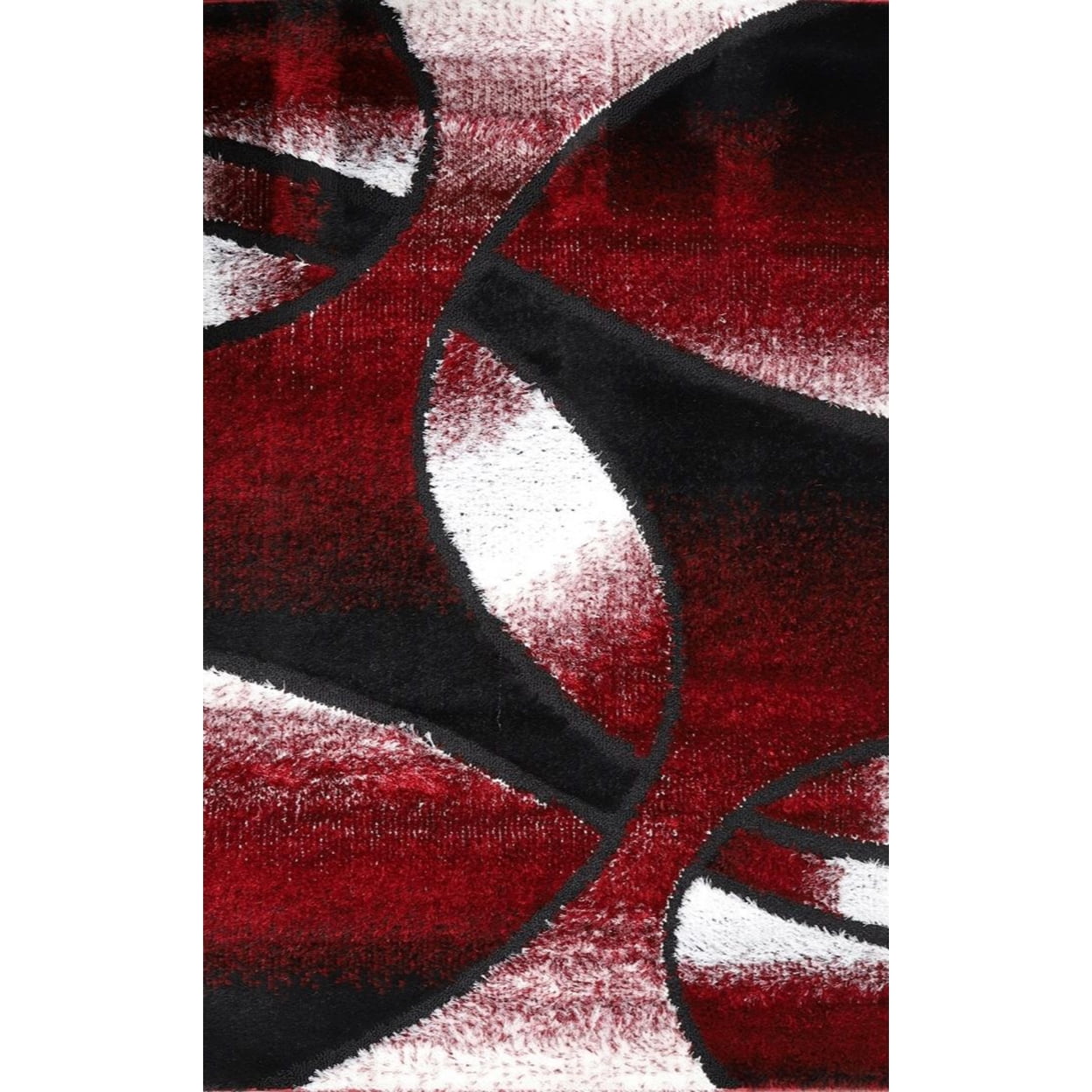 Rectangle Maybelle Red Shag 3 ft. x 5 ft. Area Rug for Entryway, Living ...