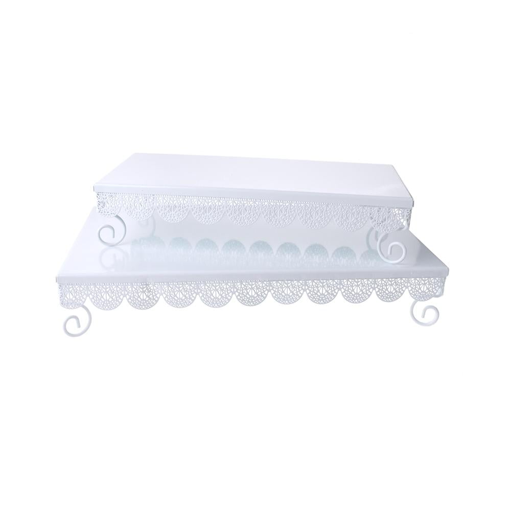 Rectangle Metal Eyelet Treat Stands, White, 2-Piece - Walmart.com
