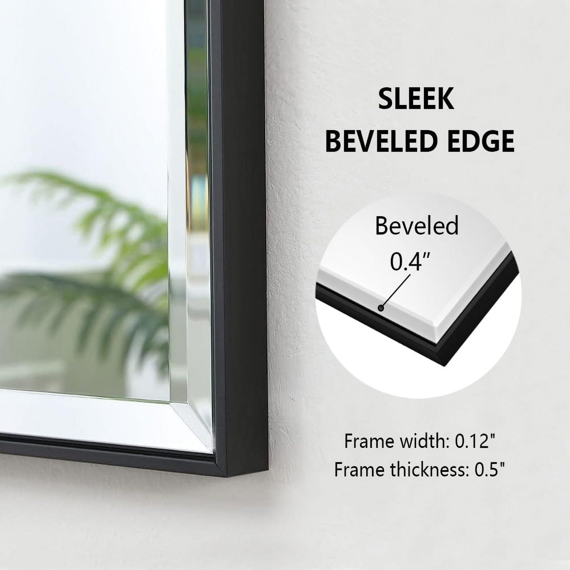 Rectangle Metal Framed Beveled Edge Bathroom Vanity Mirror 40"W x 24"H ...