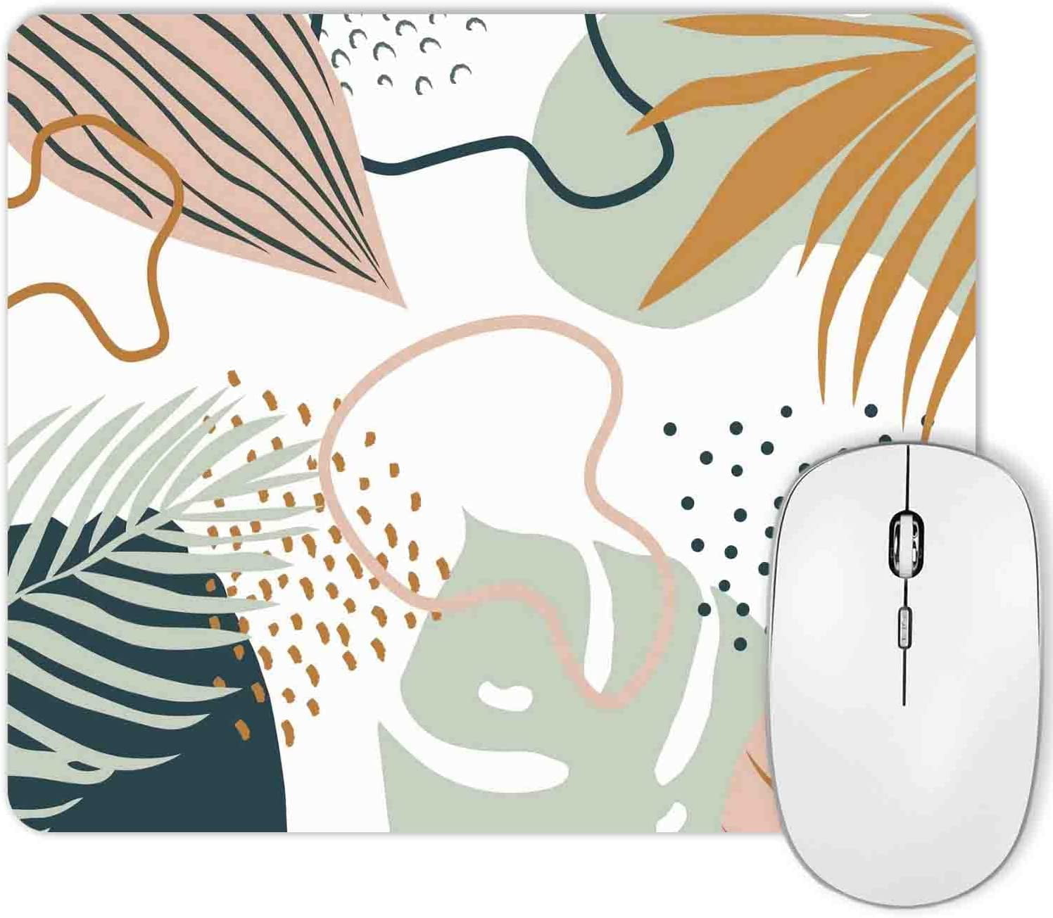 Rectangle Mouse Pad, Off White Tropical Plants Mouse Pad, Waterproof ...