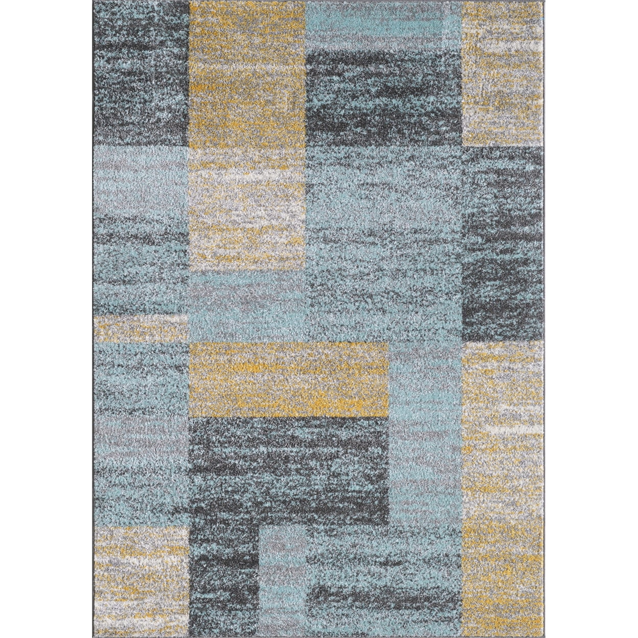 Rectangle Natalie Blue Geometric 8 ft. x 10 ft. Area Rug for Entryway ...
