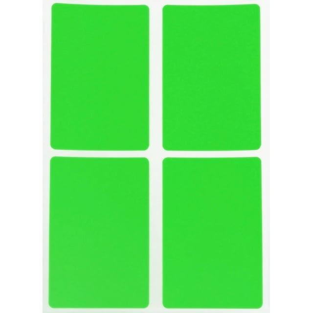 Royal Green Rectangle Permanent Adhesive Neon Sticker Labels, 200 Count ...