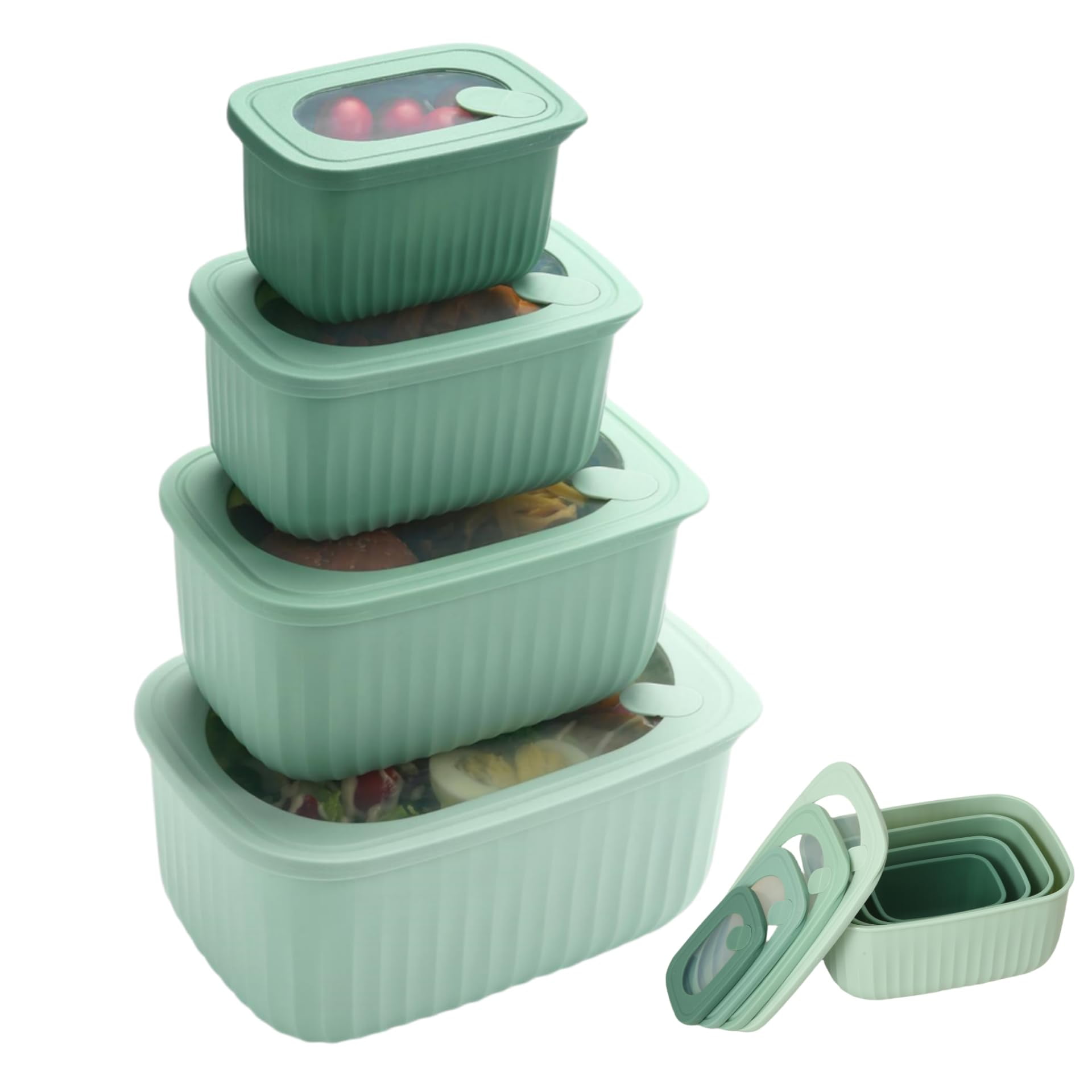 Rectangle Nest Plastic Food Storage Containers Set With Lids | Bpa Free ...