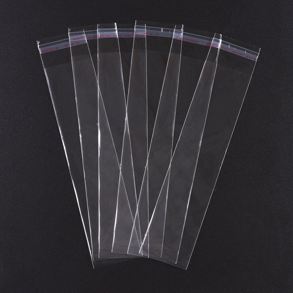 Rectangle OPP Cellophane Bags Clear 24x6cm Unilateral Thickness: 0 ...