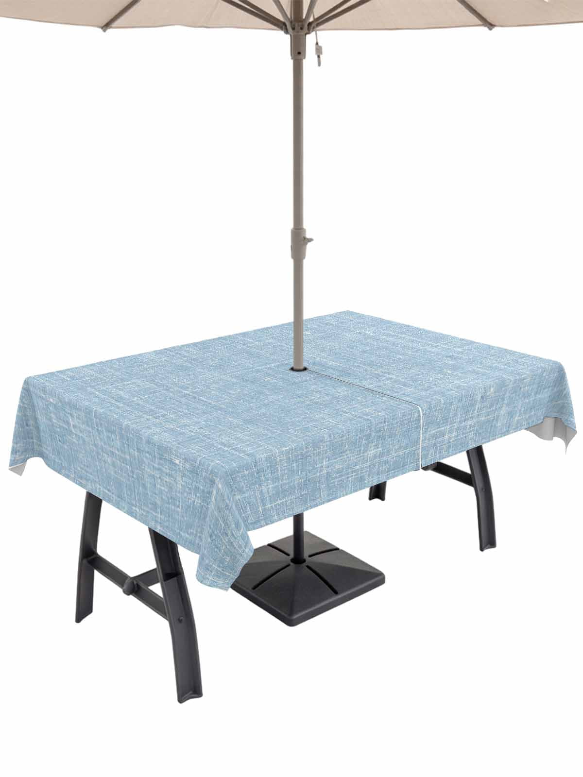Rectangle Outdoor Tablecloth with Umbrella Hole and Zipper 60x102 Inch ...
