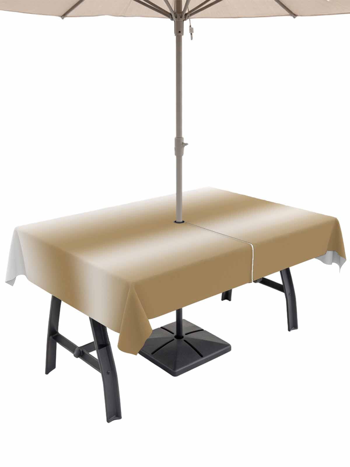 Rectangle Outdoor Tablecloth with Umbrella Hole and Zipper 60x84 Inch ...