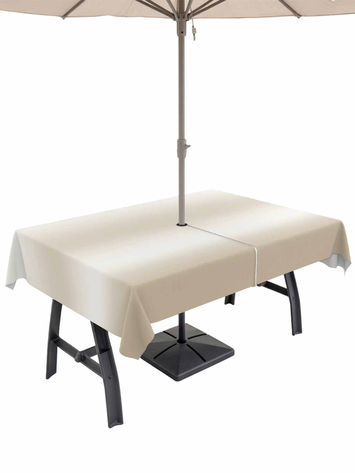 Rectangle Outdoor Tablecloth with Umbrella Hole and Zipper 60x84 Inch ...