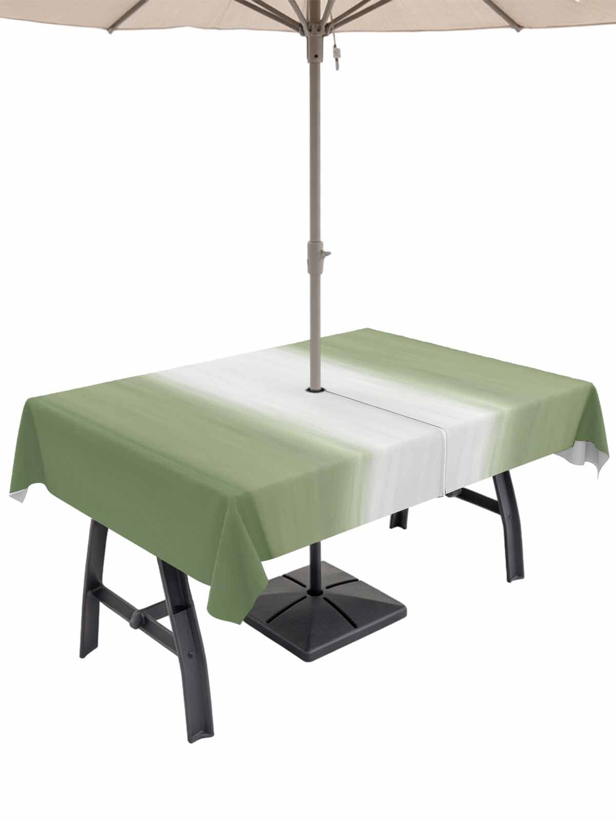 Rectangle Outdoor Tablecloth with Umbrella Hole and Zipper 60x84 Inch ...