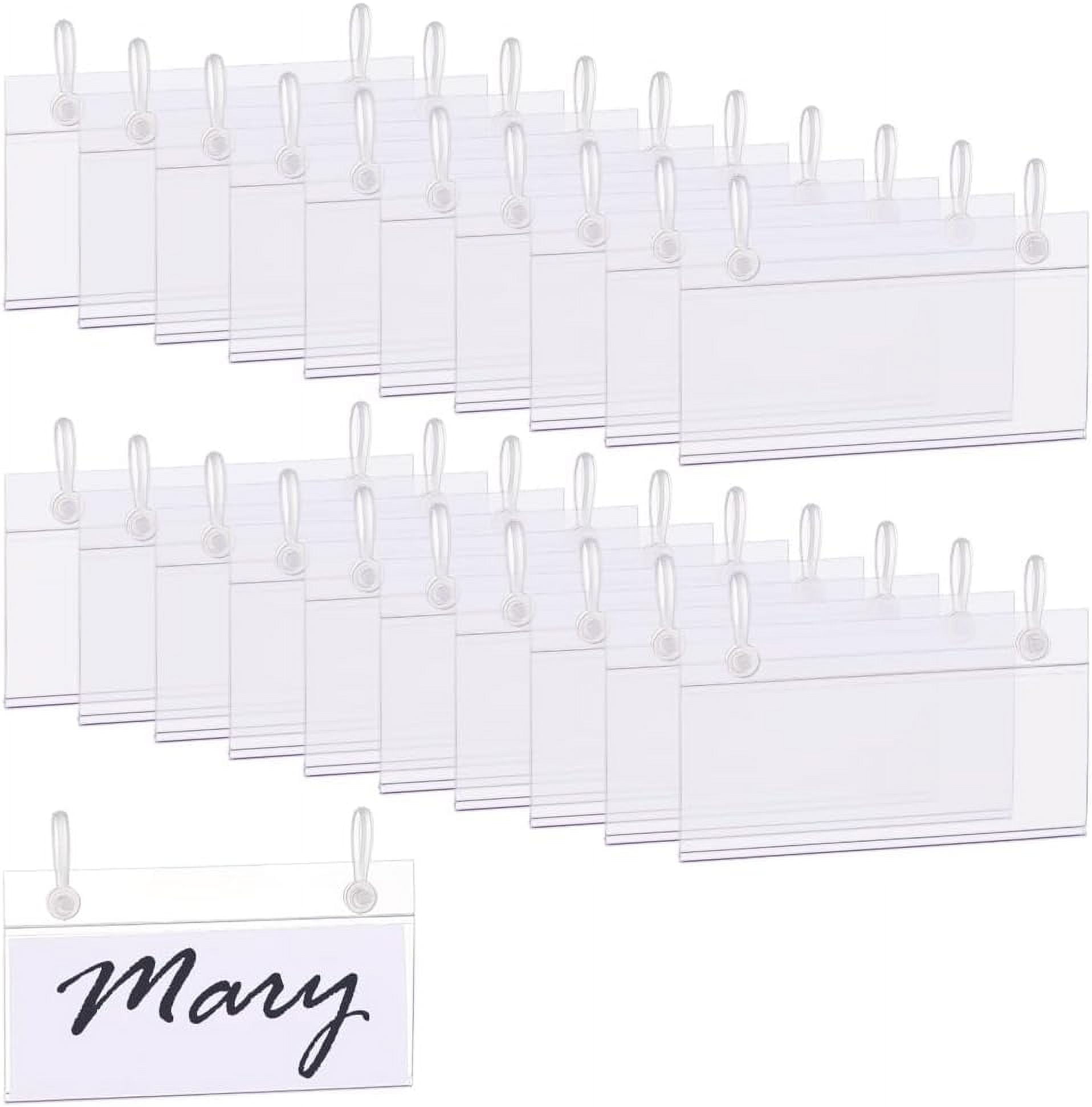 Rectangle PVC Price Tag Sign Label Holder with 2 Hanging Clip Retail ...